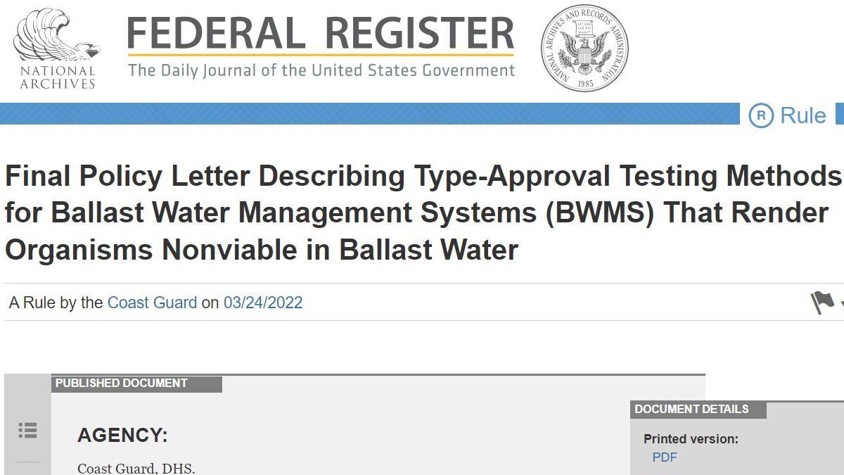 Riviera - News Content Hub - USCG final policy letter released