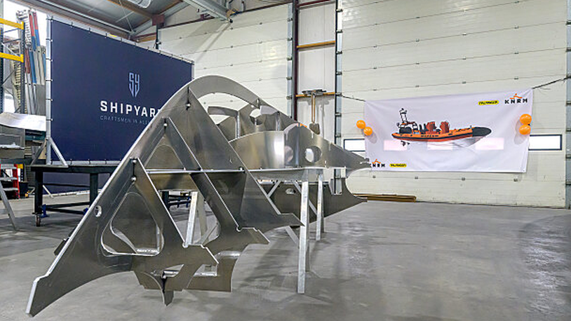 Riviera - News Content Hub - Palfinger lays keel for prototype rescue boat