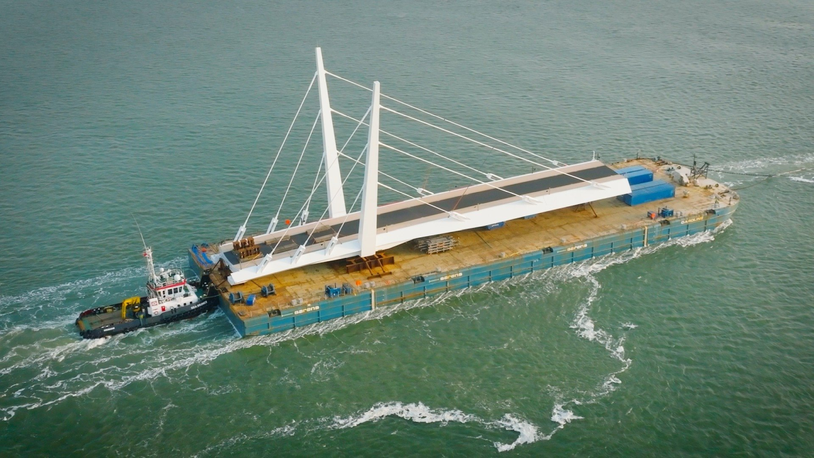 Riviera - News Content Hub - Bridge installed from barge over River ...